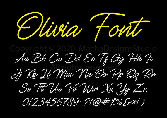 Olivia Font SVG Font Download Olivia Alphabet SVG Font SVG | Etsy