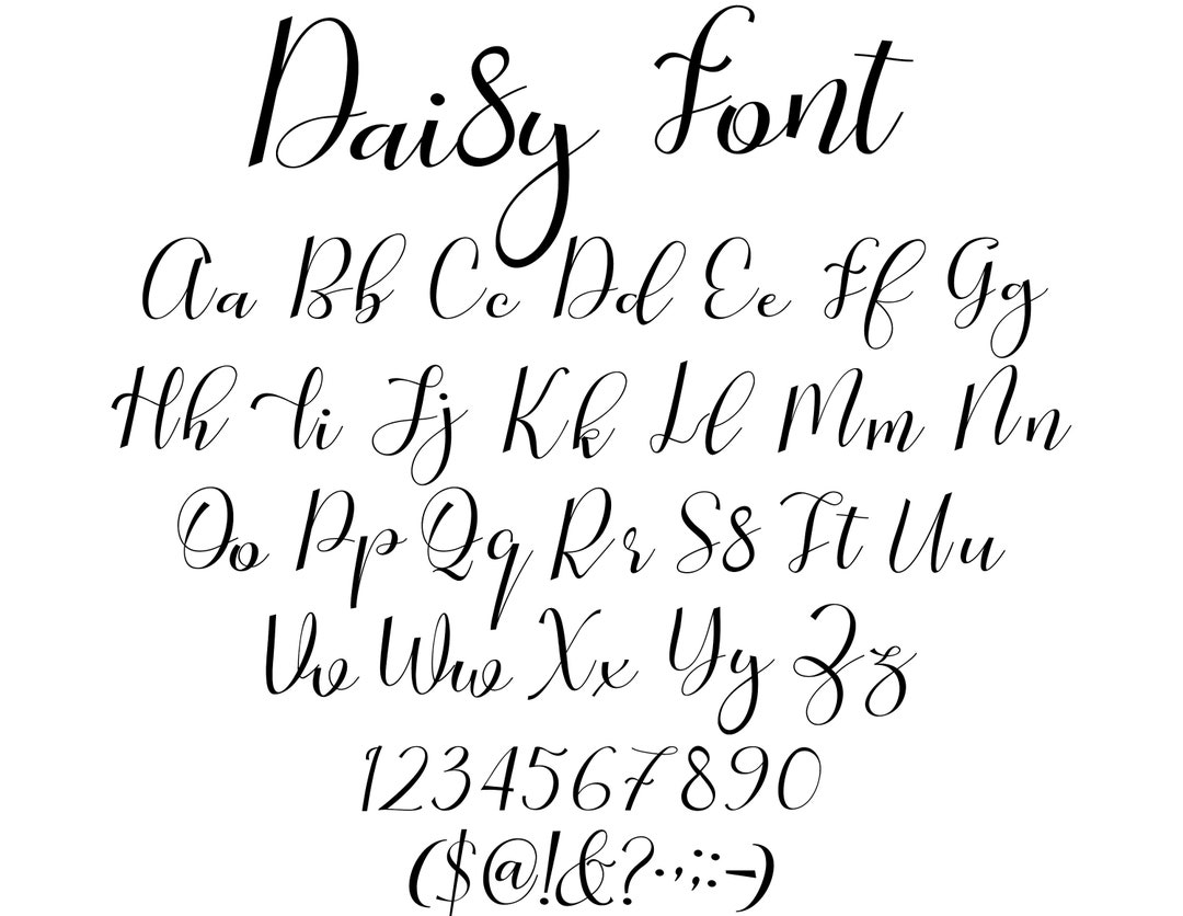 Daisy Font SVG, Handwritten Font SVG, Cursive Font SVG, Handwritten ...