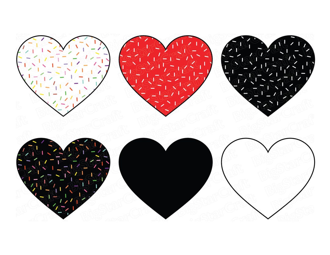 Heart Sprinkle Bundle SVG PNG – Cute Love Confetti Elements for Cricut ...