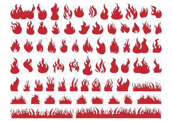 Fire Bundle SVG Fire SVG Instant Download Flame SVG Flames | Etsy
