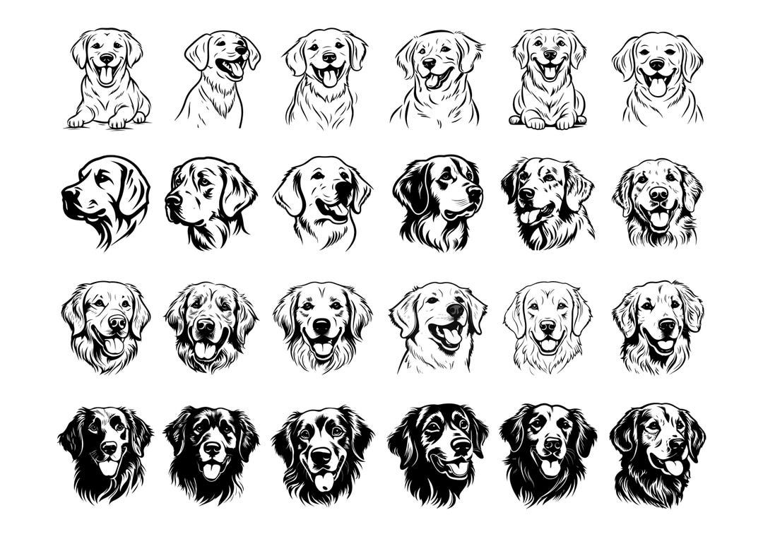Golden Retriever Bundle SVG PNG, Cute Dog Clipart for Cricut Crafts, T ...
