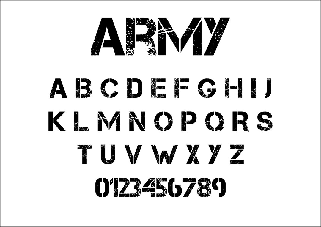 Army Font SVG, Distressed Military, Typeface TTF SVG, Rugged Font Svg ...