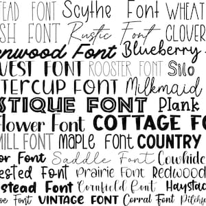 Farmhouse Font SVG Bundle: Rustic Country Fonts (digital Download) - Etsy