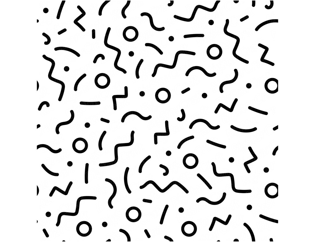 Black and White, Confetti Pattern, Confetti SVG, Confetti Seamless ...