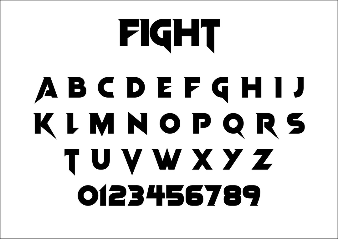 Fight Font Svg, Bold Action Typeface for Sports Designs, Gym Graphics ...
