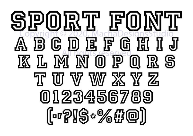 Sport Font Bundle: Varsity Alphabet SVG (digital Download) - Etsy