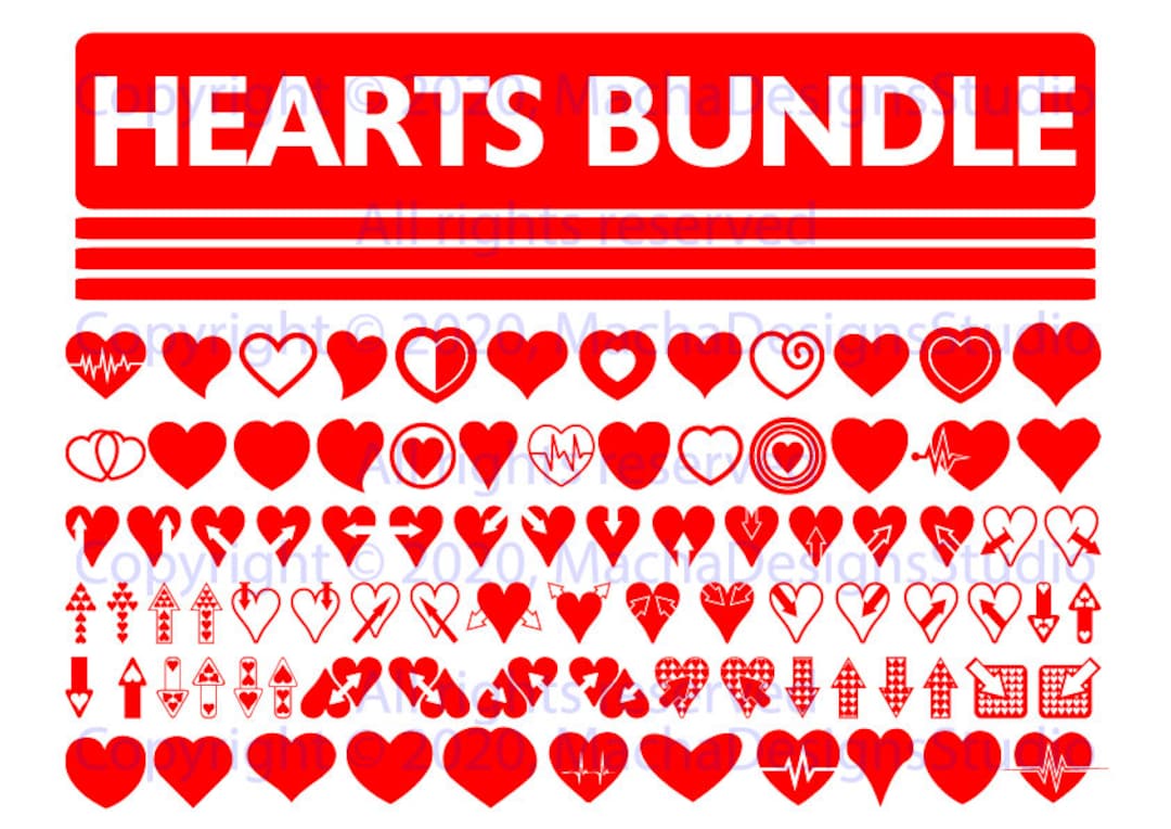 Heart Bundle SVG, Valentine's SVG, Love Svg, Valentine Svg, Instant ...