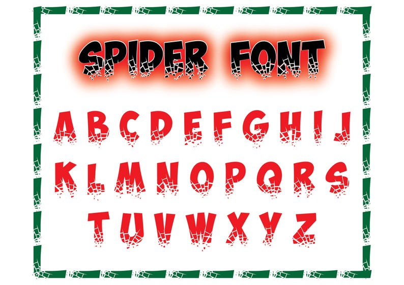 Spider Font SVG: Halloween Alphabet Clipart (TTF, SVG) - Etsy