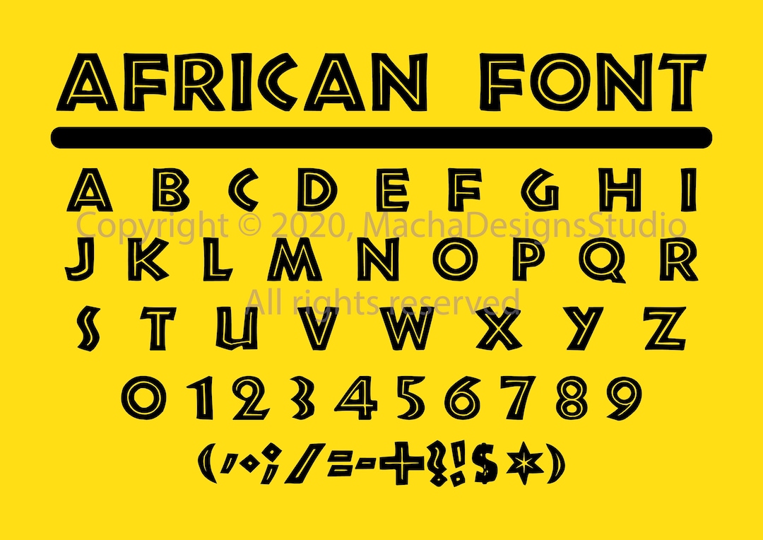 African Font SVG: Alphabet Cut File (digital Download) - Etsy
