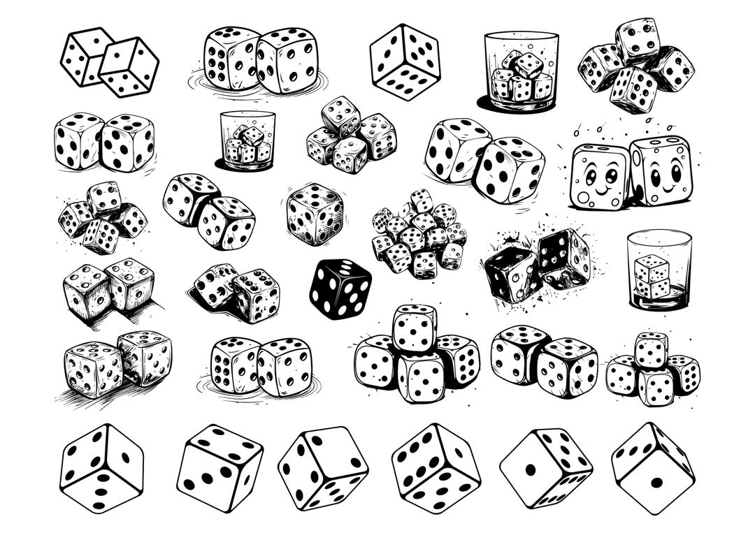Dice Mega Bundle SVG, Bundle PNG EPS, Dice Dxf, Dice Bundle, Dice ...