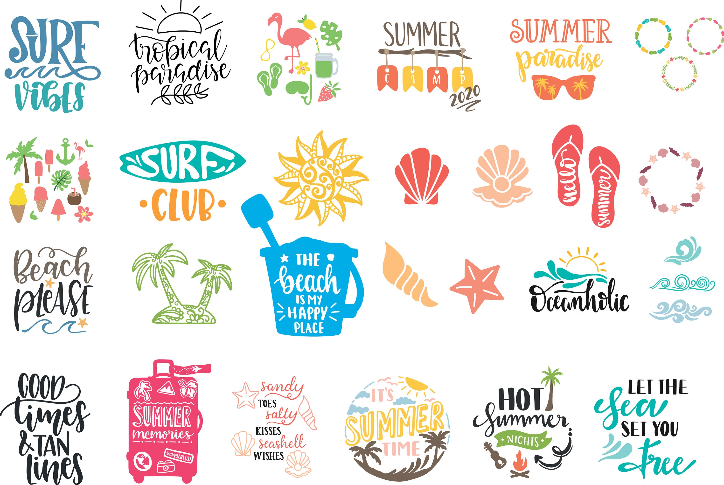 Summer SVG Bundle: Beach Vacation Cut Files (digital Download) - Etsy