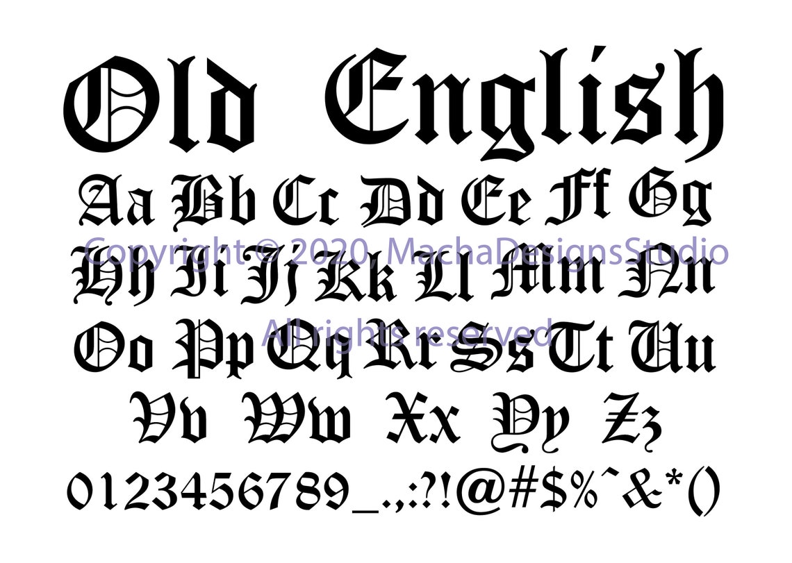 Old English Font SVG English Font Old Svg Cricut Fonts Svg - Etsy Canada