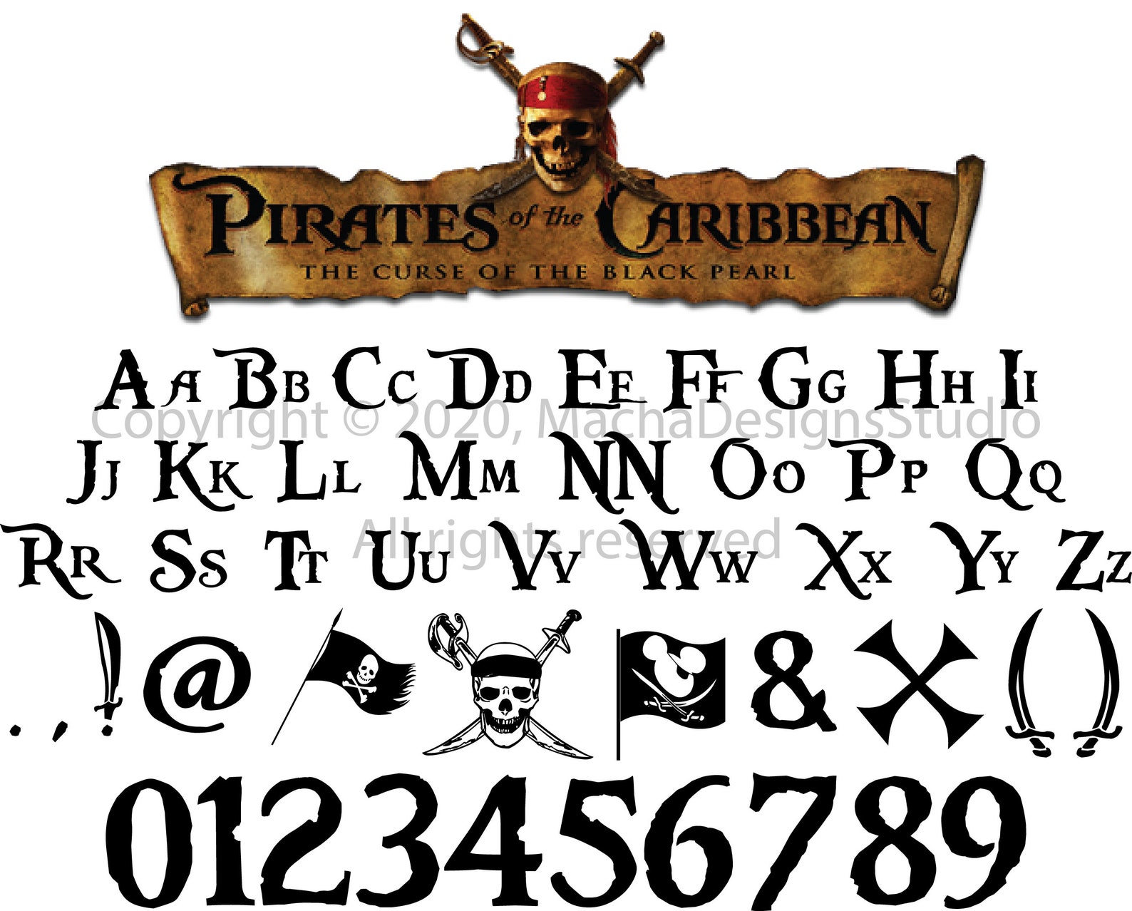 Pirates of the Caraibean FONT SVG Pirates of the Caribbean - Etsy
