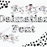 Retro Dot Dalmatian Alphabet With Cute Circle Background Png, Custom ...
