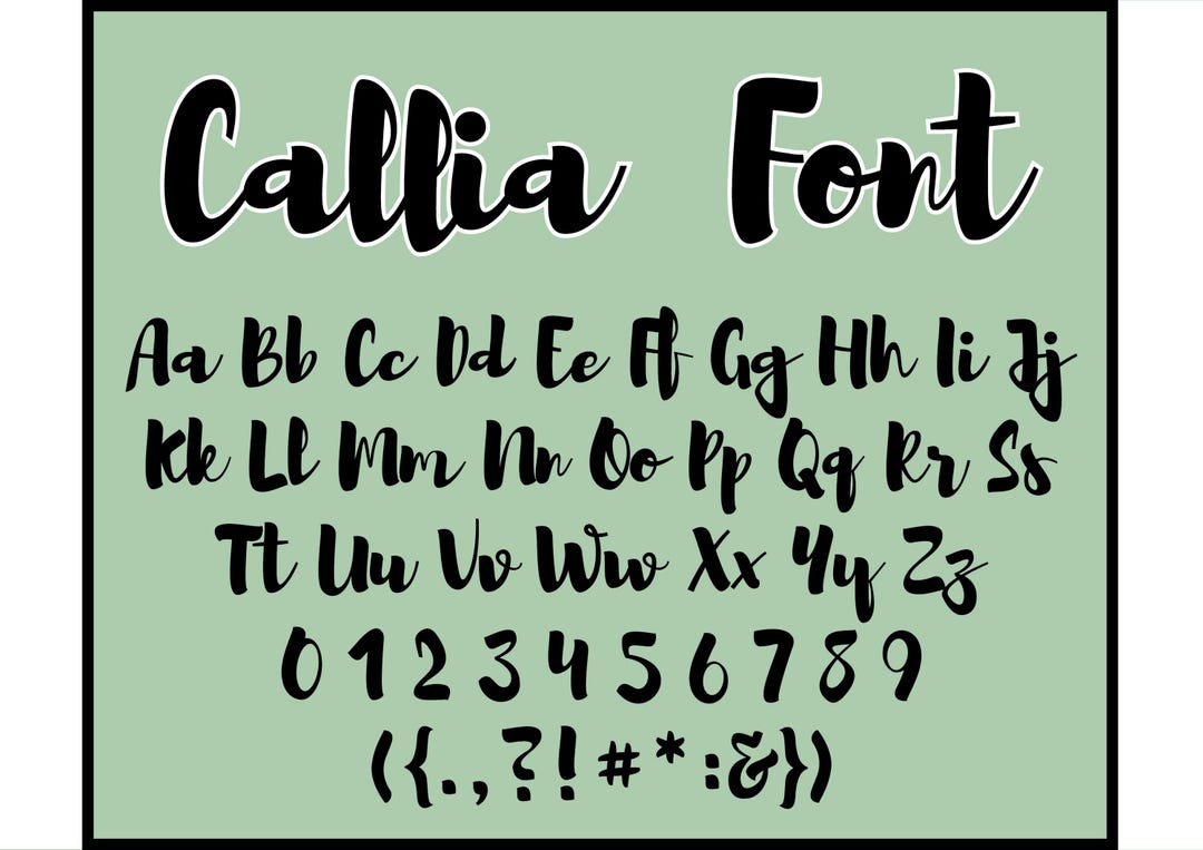 Callia Font SVG, Handwritten Font SVG, Bubbly Font Png, Font for Crafts ...