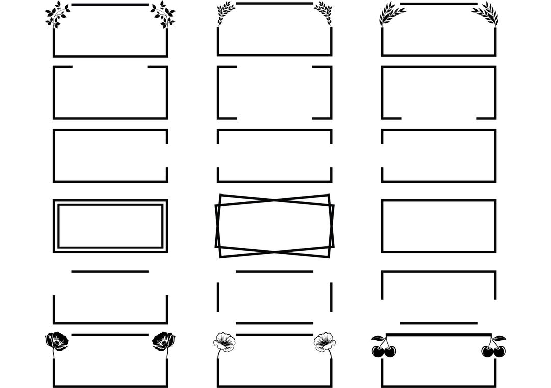 Rectangle Outline SVG Bundle: Elegant Frame Borders for Cricut (digital ...