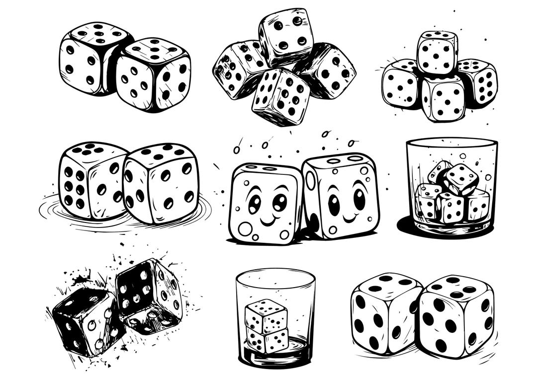 Dice Bundle SVG, Bundle PNG EPS, Dice Dxf, Dice Bundle, Dice Bundle Png ...
