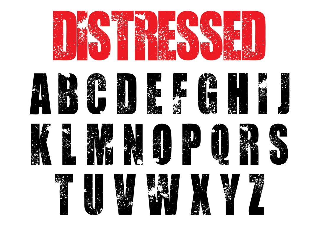 Distressed Font SVG, Distressed Font TTF, Instant Download, Font Svg ...