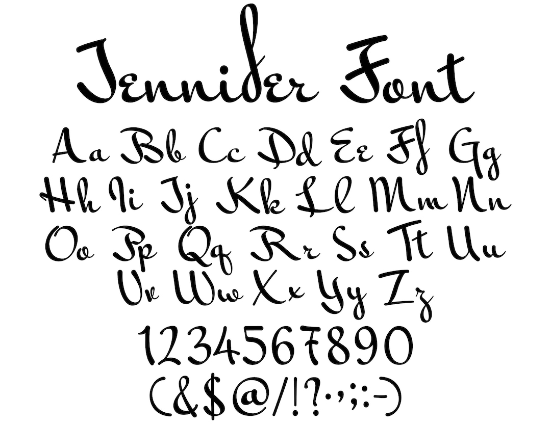 Jennifer Font SVG, Handwritten Font SVG, Cursive Font SVG, Handwritten ...