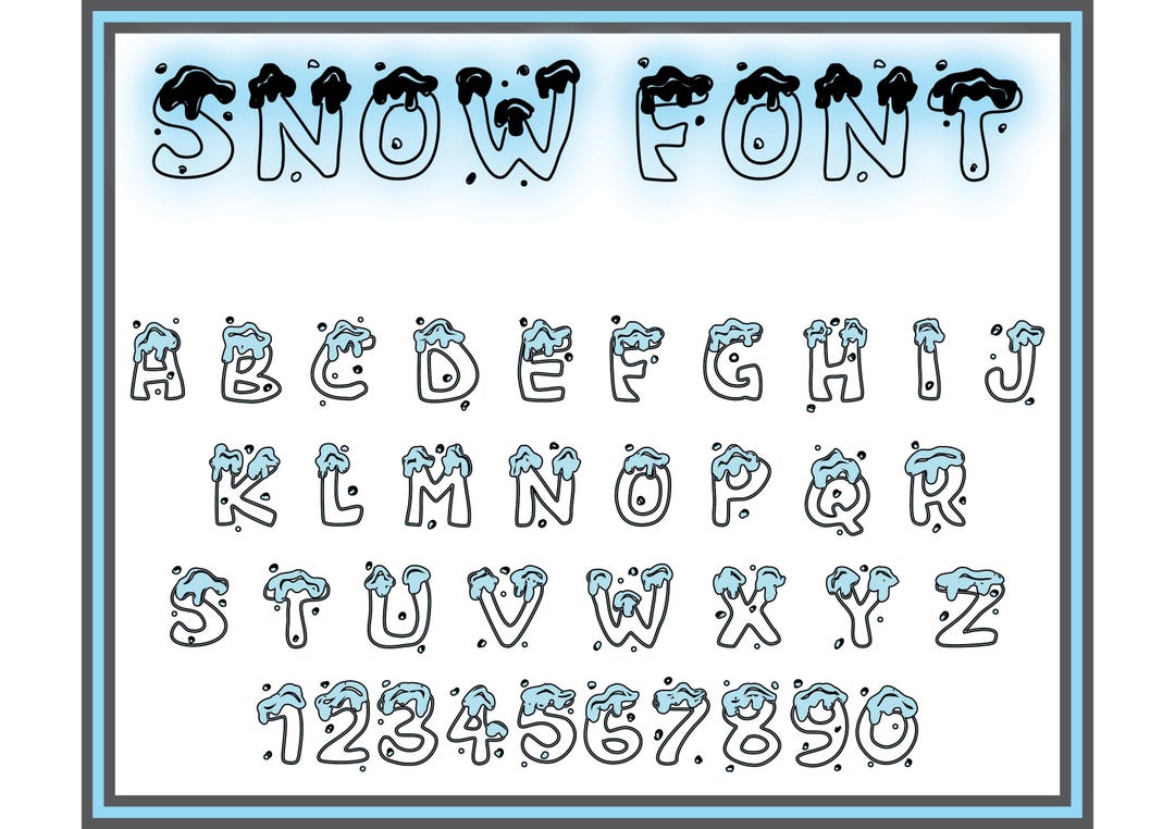 Christmas Snow Font SVG: Alphabet Cut Files (digital Download) - Etsy