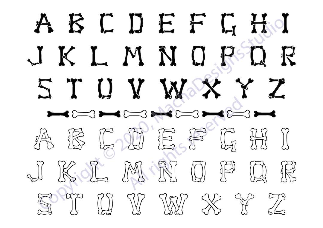 Bones Font SVG: Skeleton Alphabet (instant Download) - Etsy