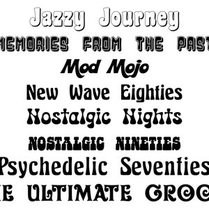 50 RETRO FONT BUNDLE; Groovy Font, Font Bundle, Retro Font, Vintage ...