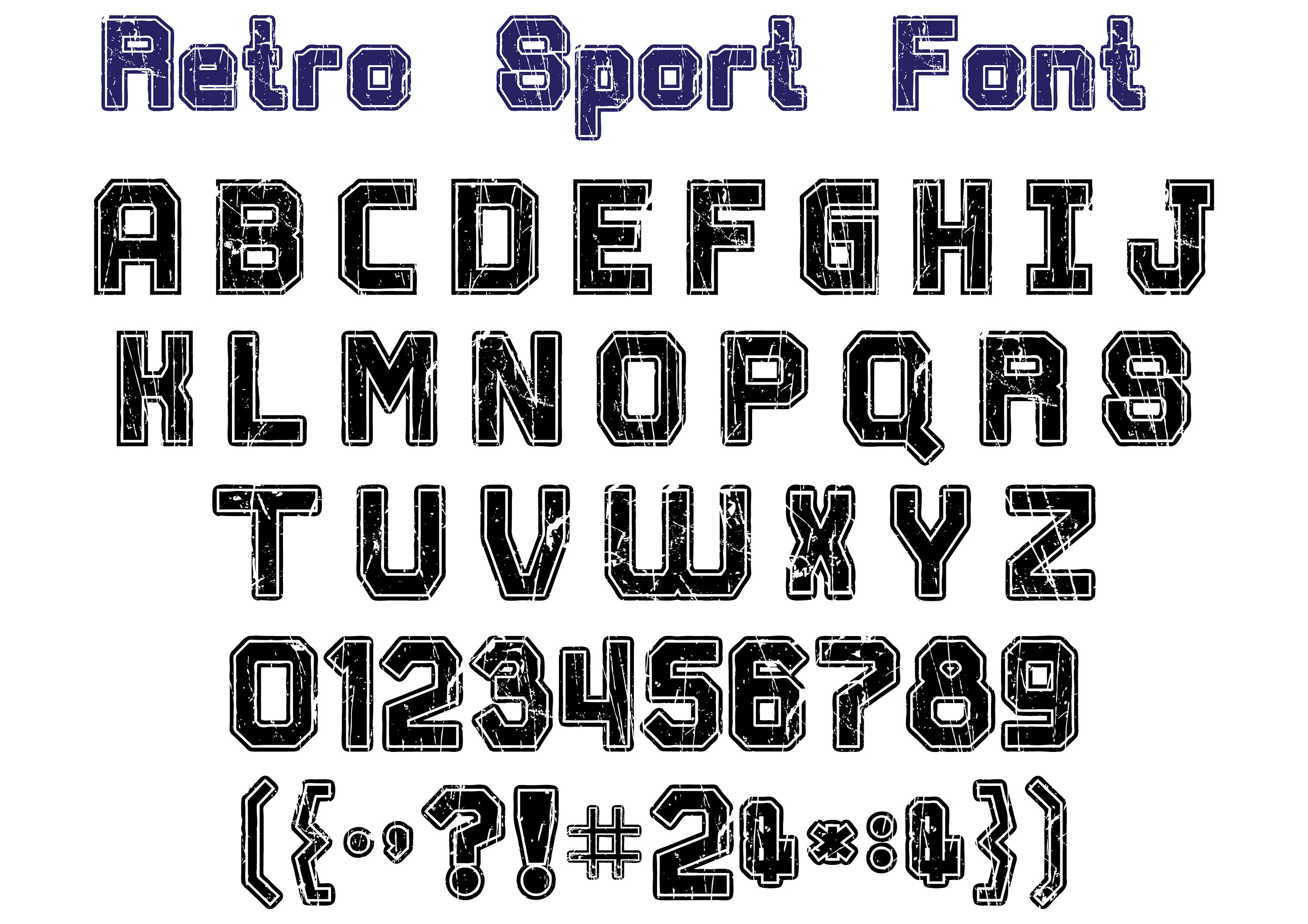 Retro Sport Font SVG: Vintage Lettering (TTF, SVG Digital Download ...