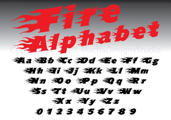 FIRE FONT SVG, Fire Font Alphabet , Flame Font Svg, Flame Font for ...