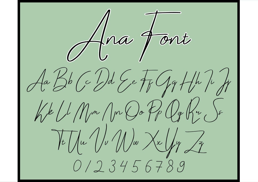 Ana Script Font SVG: Handwritten Elegant Font (digital Download) - Etsy