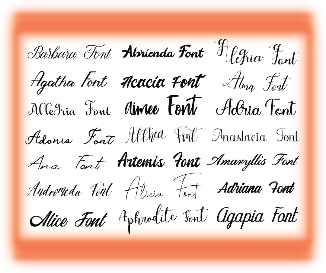 Font #1 Bundle Svg, Handwritten Font SVG, Instant Download, Cursive ...