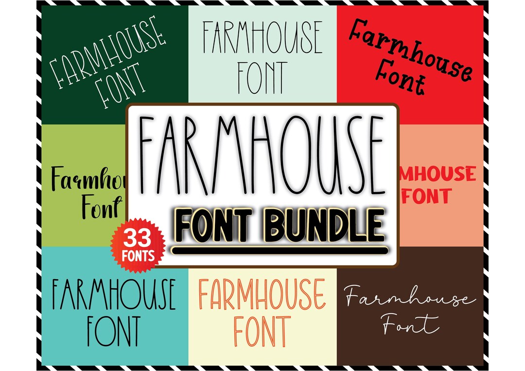 Farmhouse Font SVG Bundle: 33 Rustic Fonts (digital Download) - Etsy