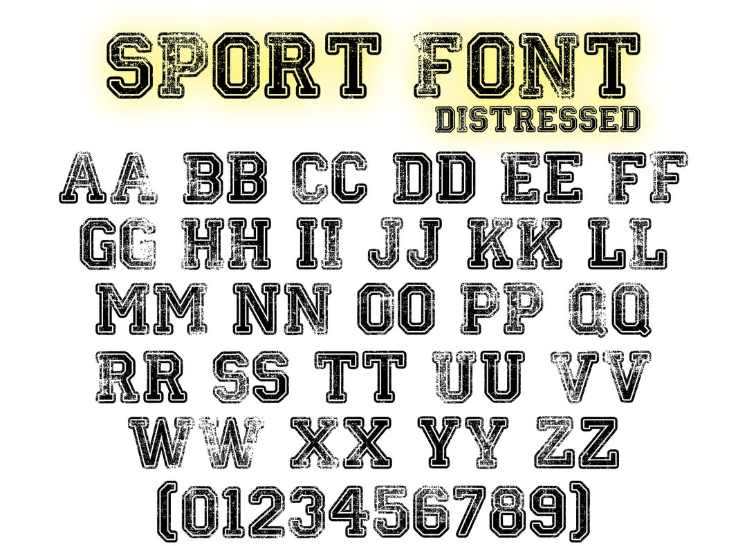 SPORT FONT SVG, Instant Download, Sport Alphabet Svg, Varsity Font Svg ...
