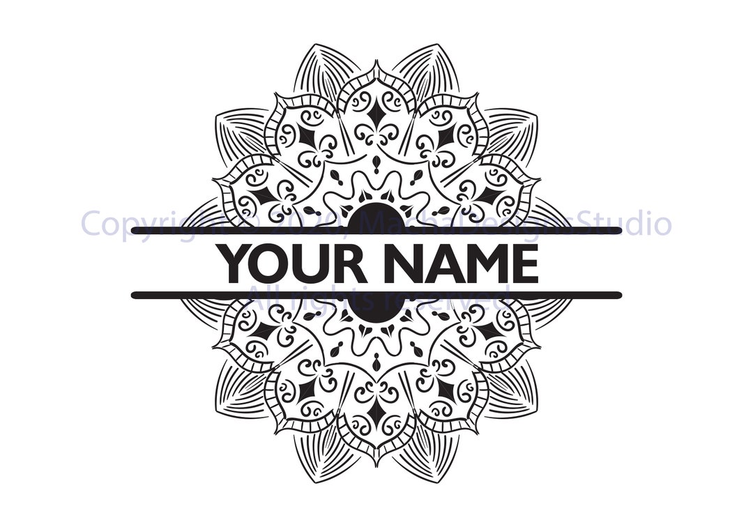 Split Name SVG, Download SVG, Monogram Frame SVG, Instant Download ...