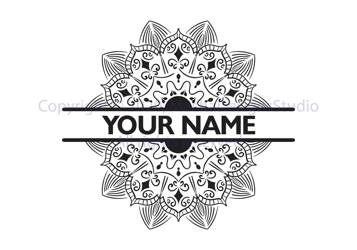 Split Name SVG Download SVG Monogram Frame SVG Instant - Etsy