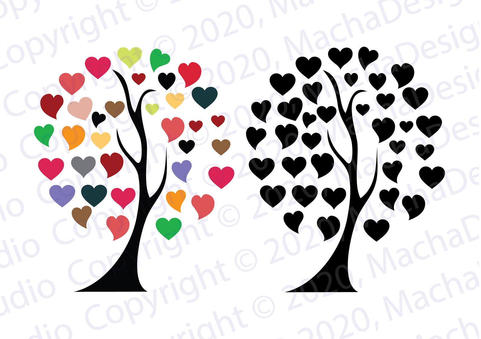 Valentine Tree SVG Valentine SVG Heart Tree SVG Heart Svg - Etsy