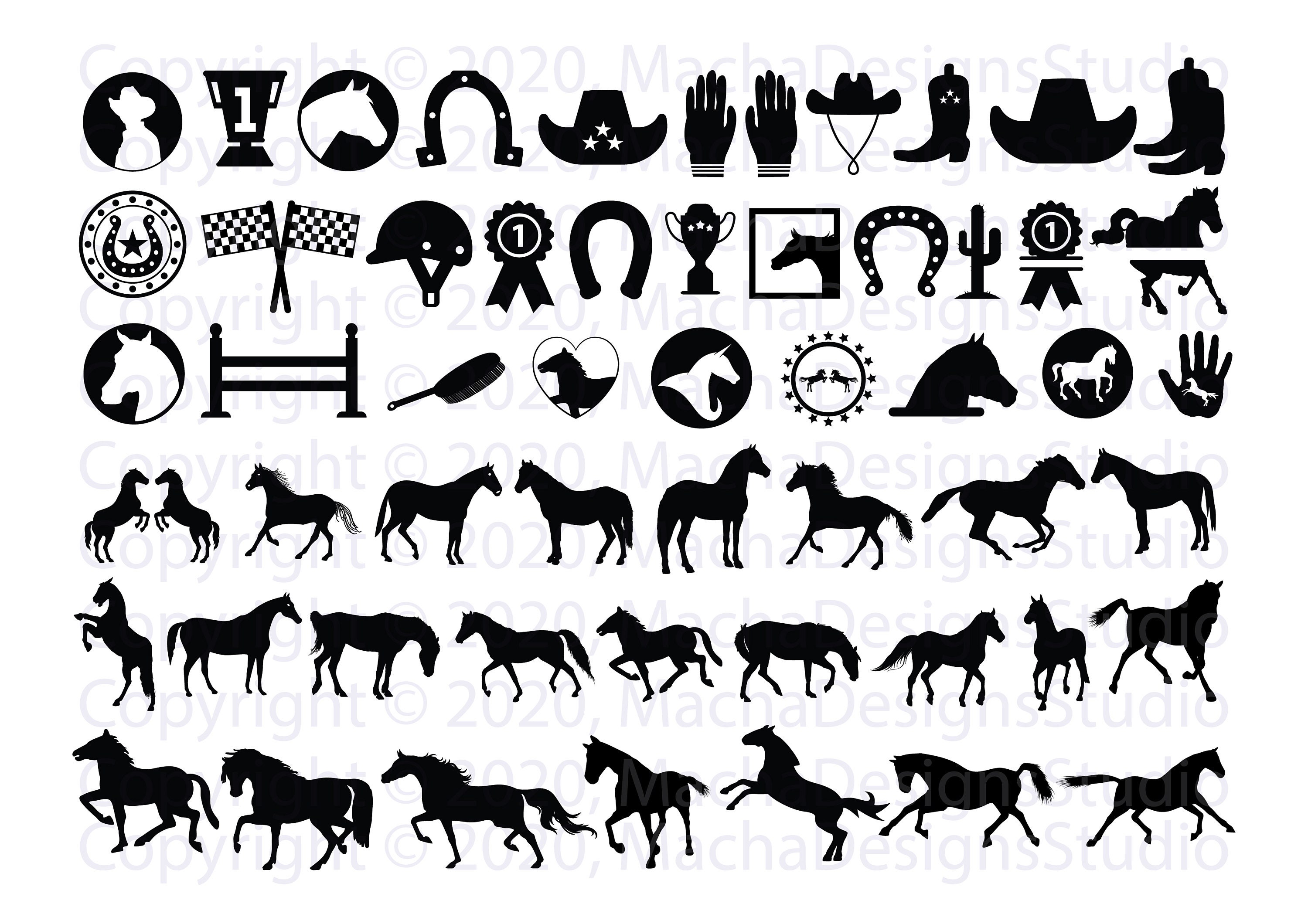 Pferde SVG Bundle, Pferd SVG, Pferde SVG Datei, Sofort Download, Pferde ...