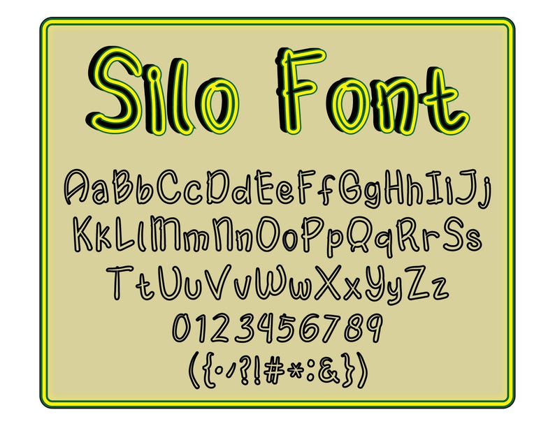 Silo Font SVG, Handwritten Font SVG, Handwritten Neon, Font TTF ...