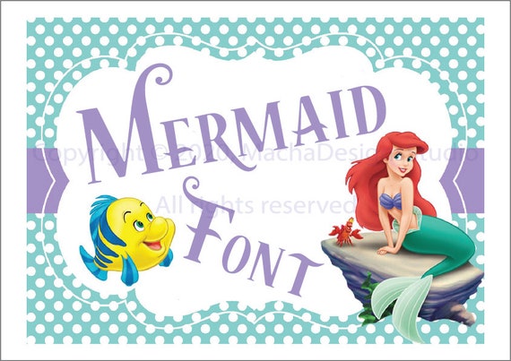 La Fuente De La Sirenita 60+ Little Mermaid Font Svg TTF, Mermaid