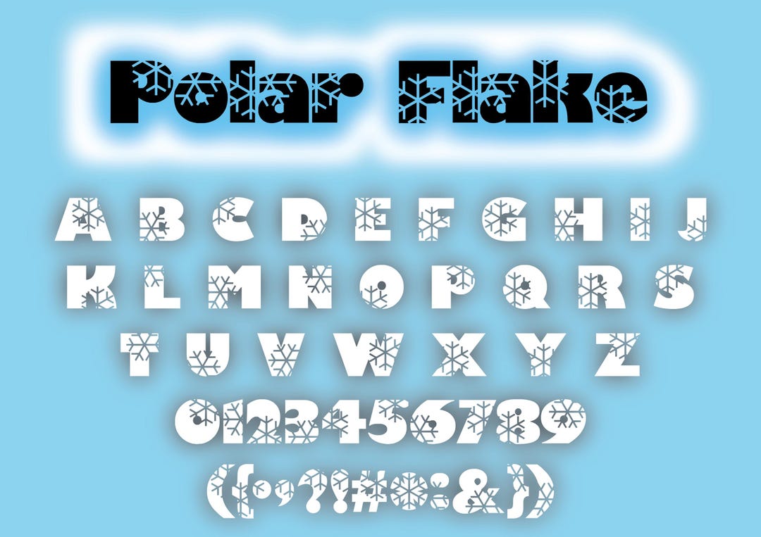 Polar Flake Font SVG: Christmas Alphabet Cut Files (digital Download) - Etsy