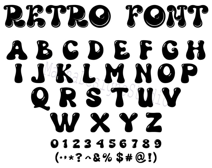 3D Retro Font PNG & SVG, 3D Letters Retro Font SVG, Retro Drop Shadow ...