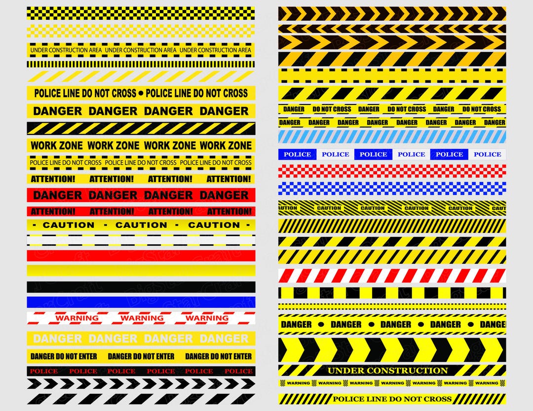 Caution Tape SVG Bundle: Warning Clipart (digital Download) - Etsy