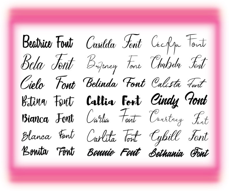 Handwritten Cursive Font Bundle: #2 SVG, TTF, PNG (digital Download) - Etsy
