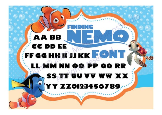 Findet Nemo FONT SVG Findet Nemo Alphabet Svg Findet Nemo - Etsy