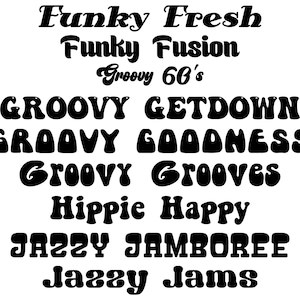 50 RETRO FONT BUNDLE; Groovy Font, Font Bundle, Retro Font, Vintage ...