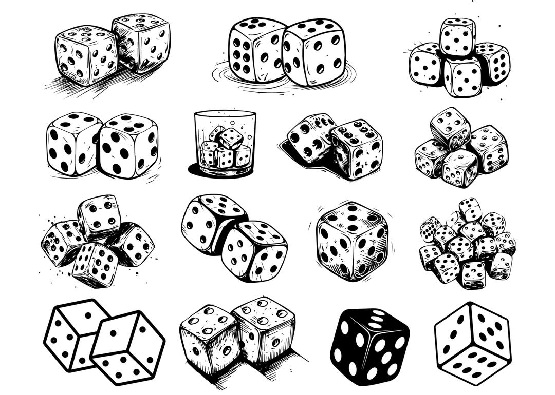 Dice Bundle SVG, Bundle PNG EPS, Dice Dxf, Dice Bundle, Dice Bundle Png ...