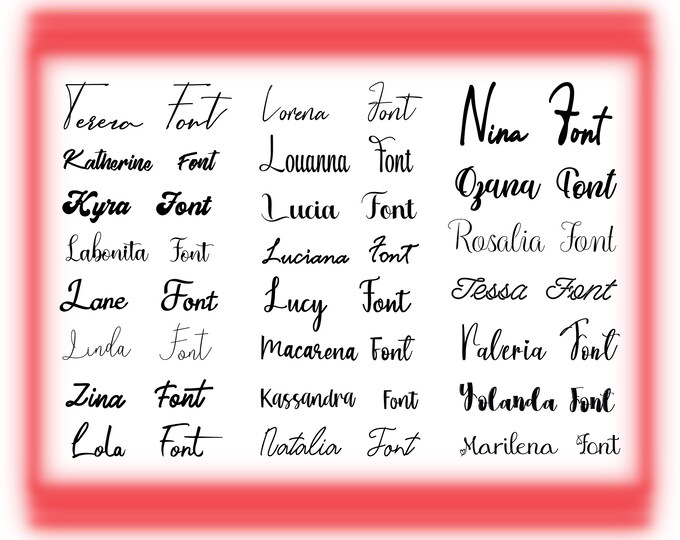 CURSIVE Script SVG, Handwriting Script Monogram Font Svg, Dxf, Eps, Png ...