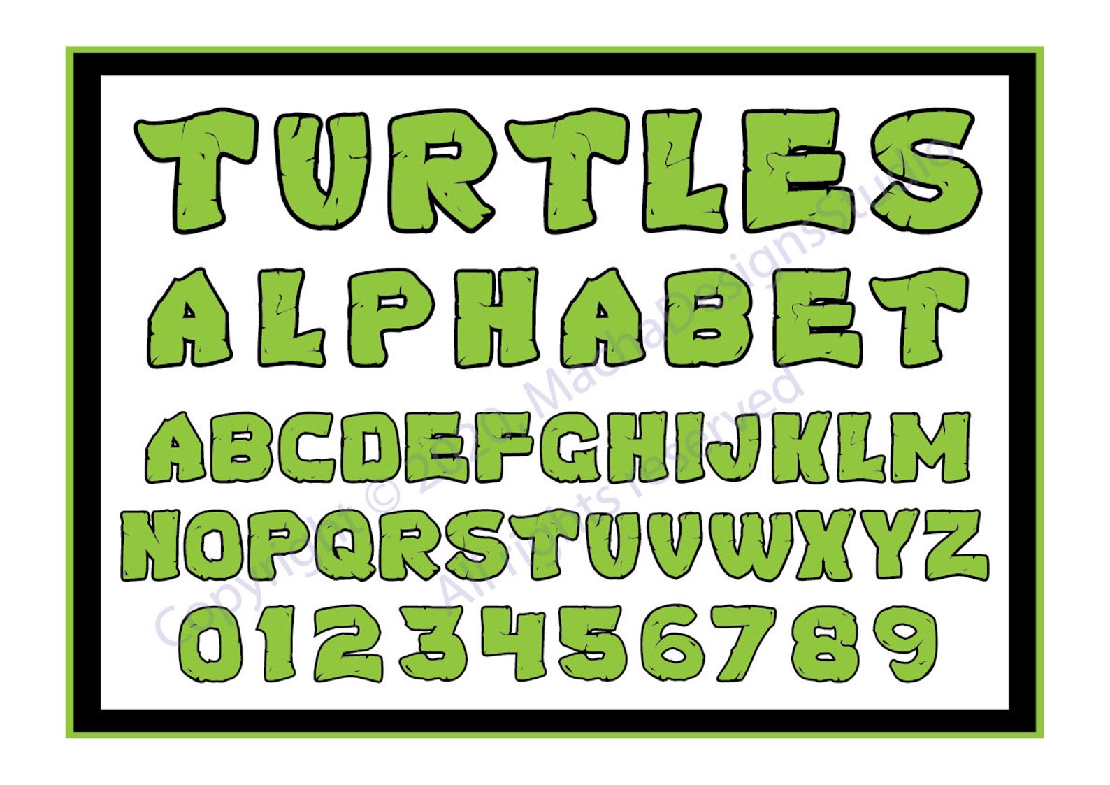 Turtles Font SVG Ninja Turtles font Svg Turtles Alphabet | Etsy