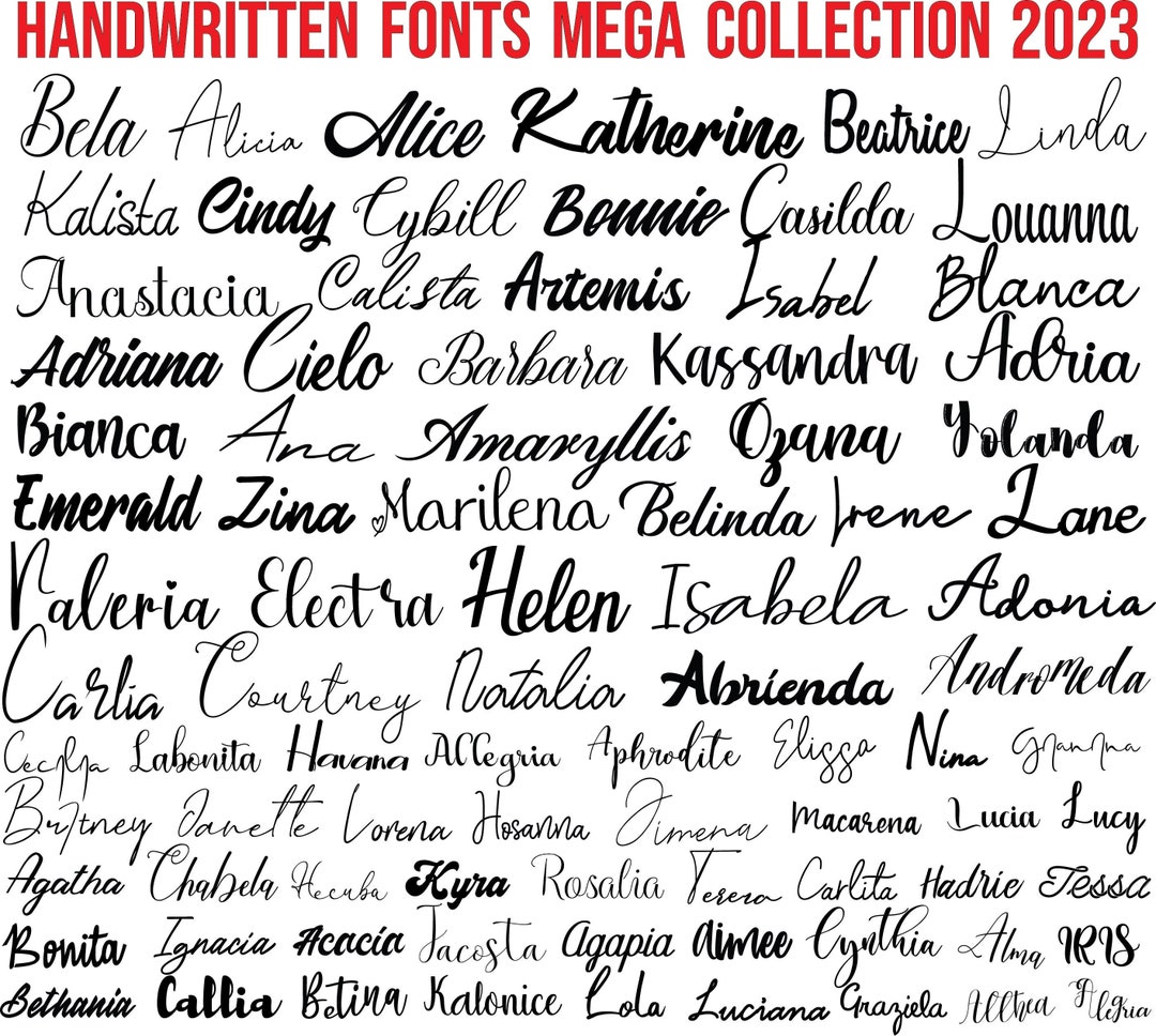 HANDWRITTEN FONTS SVG, Handwritten Collection, Handwritten Font Svg ...