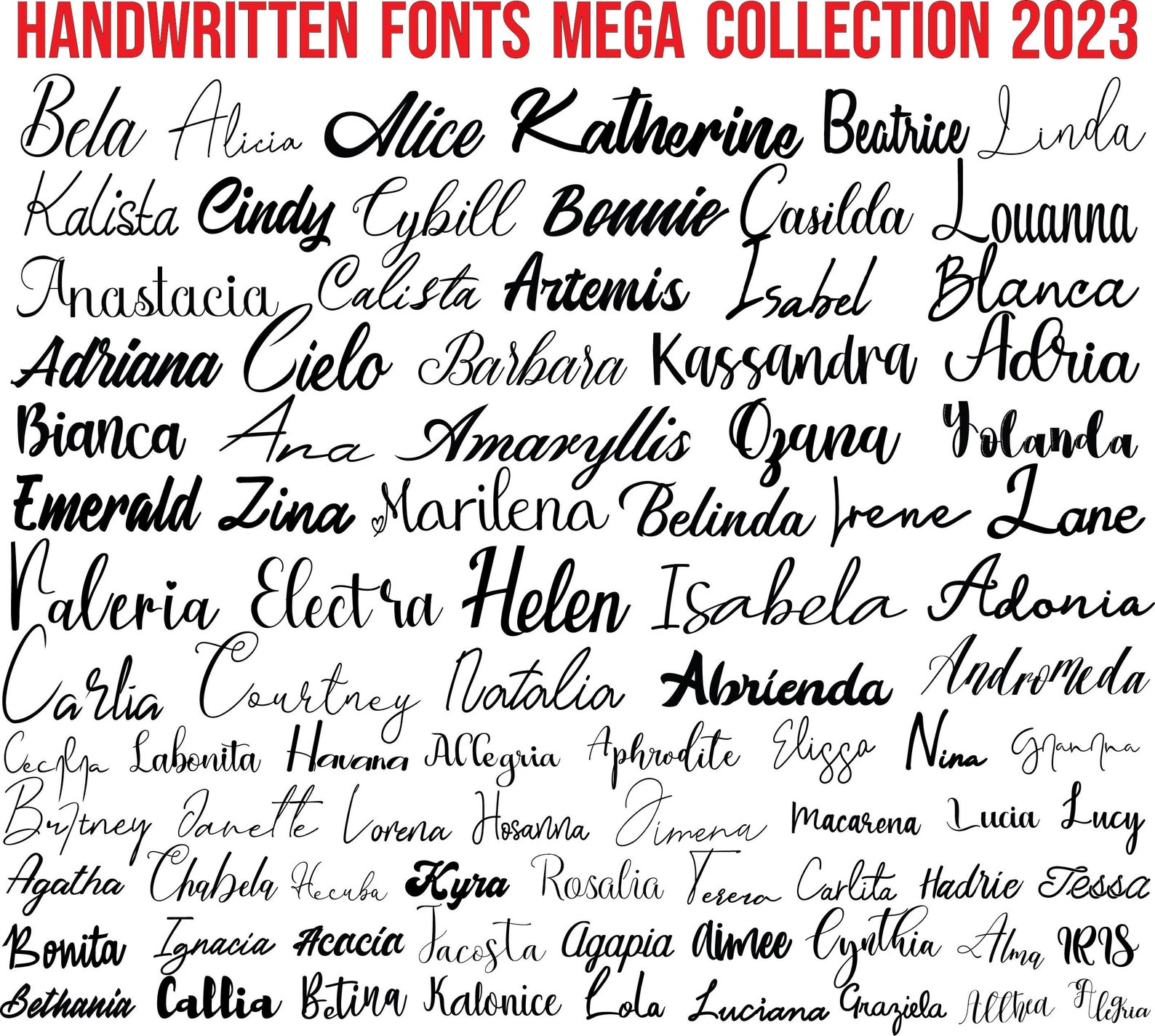 HANDWRITTEN FONTS SVG Handwritten Collection Handwritten - Etsy