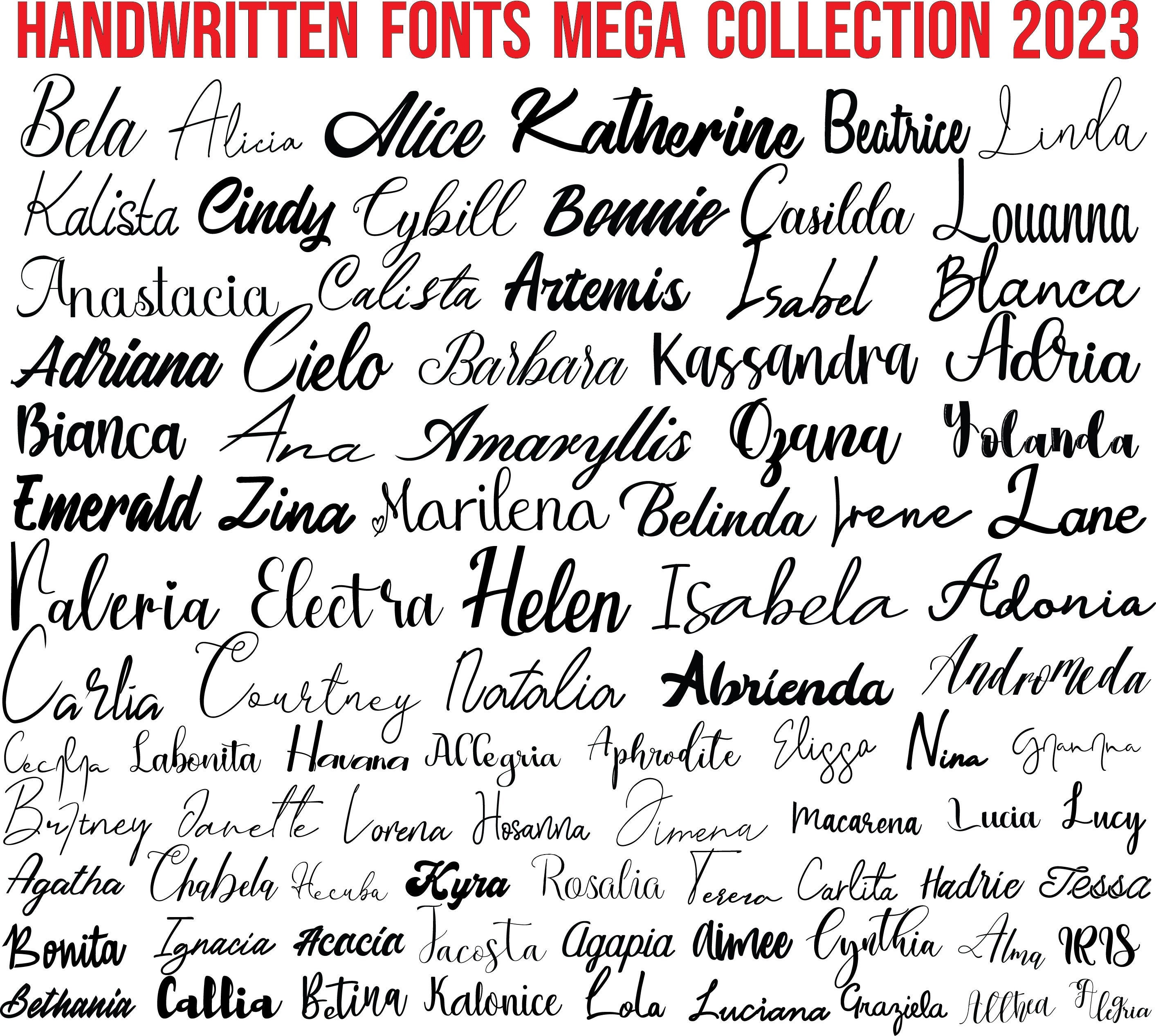 HANDWRITTEN FONTS SVG Handwritten Collection Handwritten - Etsy